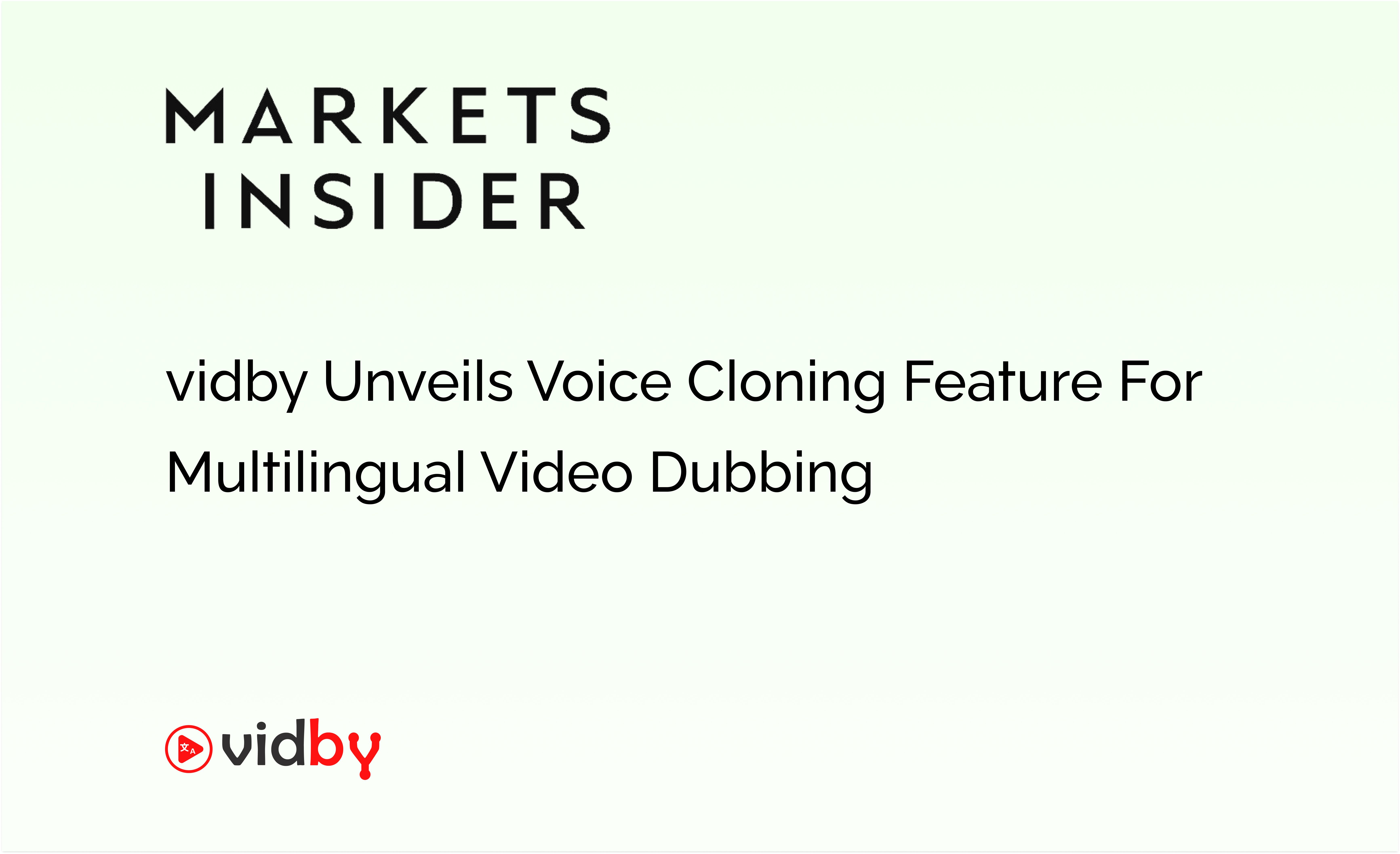 Vidby Unveils Voice Cloning Feature For Multilingual Video Dubbing